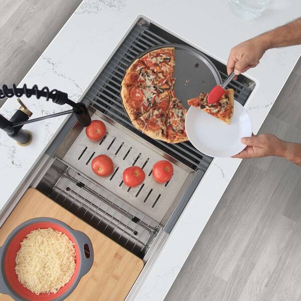 STYLISH 39 inch Workstation Single Bowl Undermount 16 Gauge Stainless ...