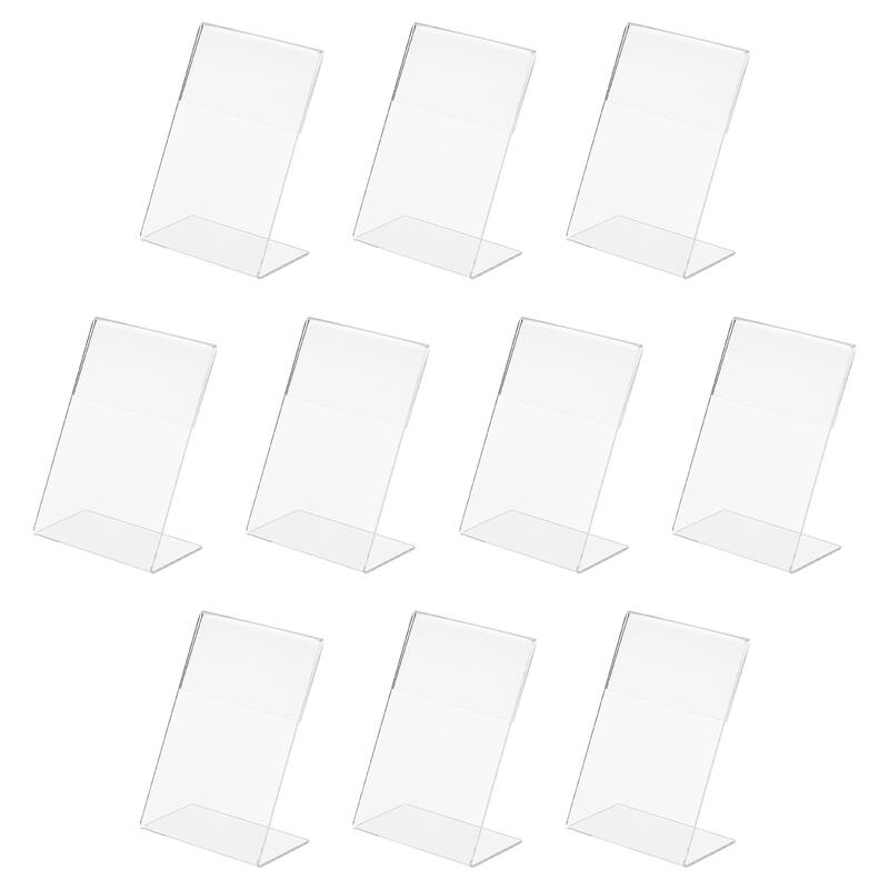 L Shape Price Tags Sign Holder Vertical Stand Pack of 10 - Transparent ...