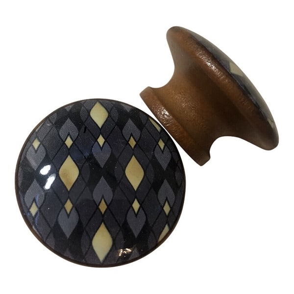 Set of 6 Elegant Design Wood Cabinet Knobs - 1.5" Wide - Bed Bath ...