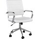 White Faux Leather Swivel Task Chair with Polished Nickel Frame - Bed ...