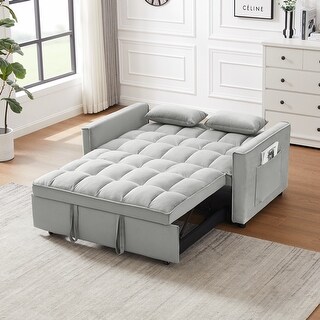 Adjustable Back Sleeper Loveseat w/ Convertible Folding Pull-out Bed ...