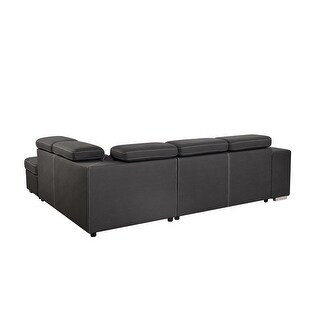 Sectional Sofa with Pull Out Couch Bed,Storage Ottoman and 2 Stools ...