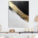 Designart "Minimal Joy In Black And Gold I" Abstract Painting Metal ...