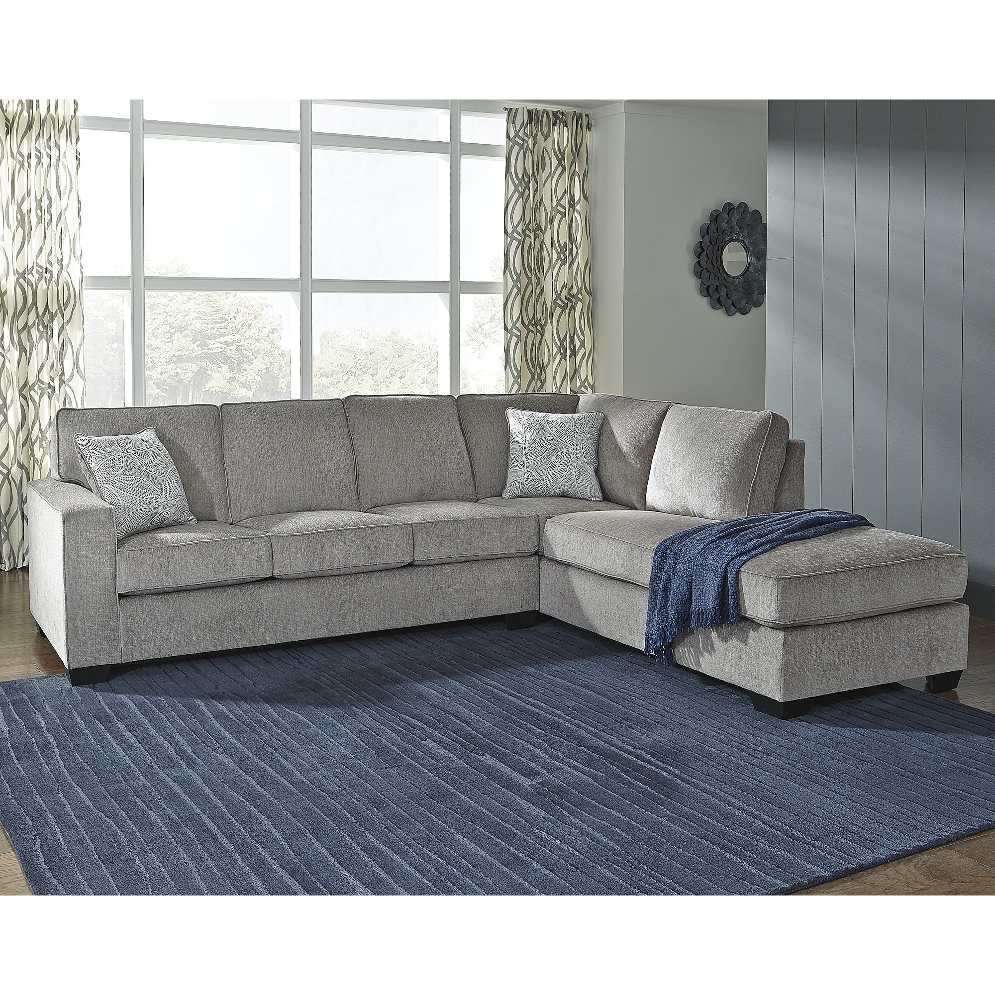 Signature Design by Ashley Altari Gray 2 Piece Sectional with Chaise 110 W x 90 D x 37 H