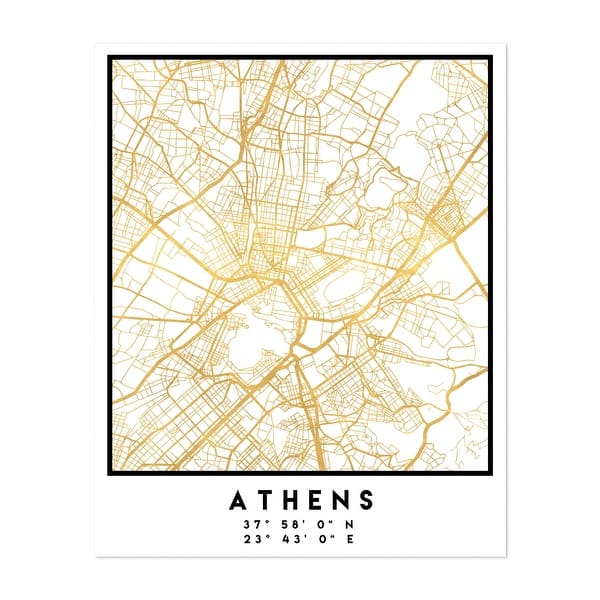 Athens Greece Athens Street Map Maps Minimal Urban Art Print/Poster ...