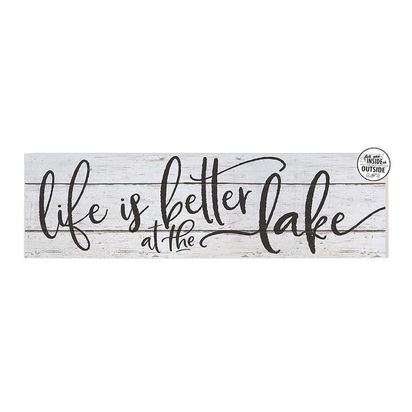 Distressed "Life is Better at the Lake" Outdoor Wall Sign - 35" - White ...