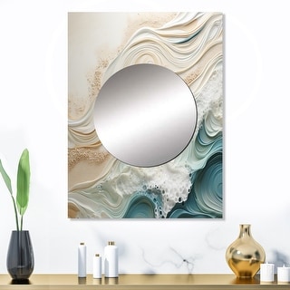 Designart "Modern Blue And Beige Sand Aerial View IV" Coastal Beach ...