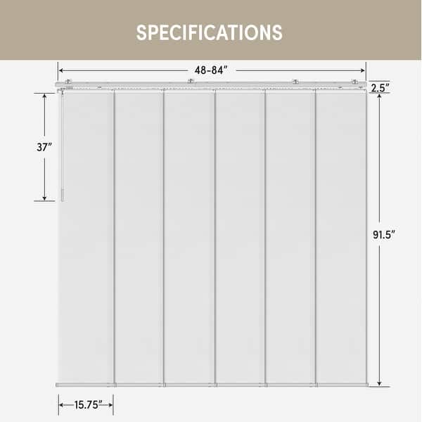 InStyleDesign Crossover White 6-Panel Single Rail Panel Track / Room ...
