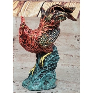 Colorful Bronze Metal Handmade Rooster Chicken Figurine Sculpture - Bed ...