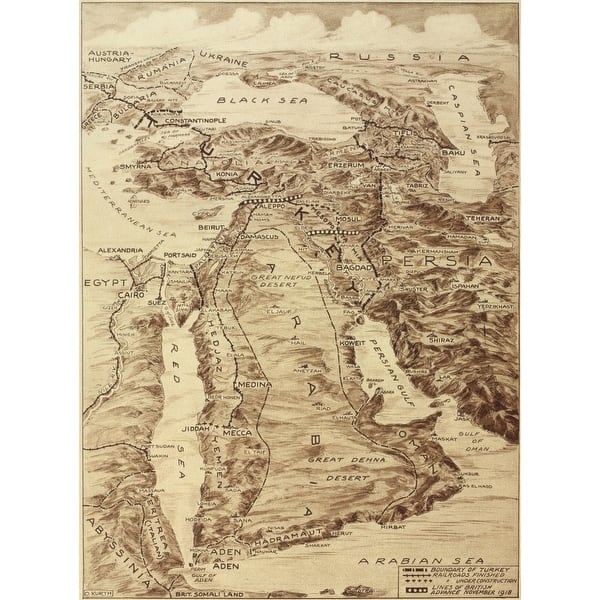 First World War Map Of The Middle East When Defeated Turkey Lost Its ...