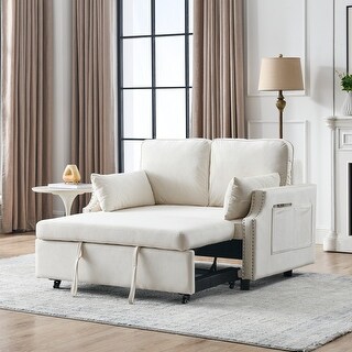 Beige Convertible Sofa Folding Recliner Sleeper Loveseat Sofa Bed - Bed ...