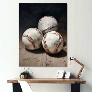 Designart "Baseball Subtle Double Play" Baseball Wall Art Prints - Bed ...