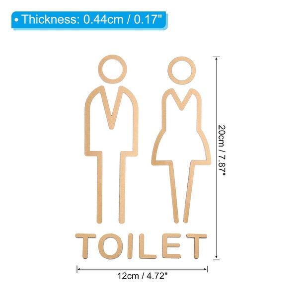Bathroom Sign, 1 Pair Acrylic Men Women Restroom Sign Toilet Style 2 ...