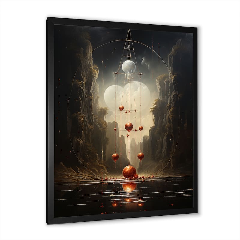 Designart "Symbolism Enigmatic" Surrealism Framed Canvas Wall Art ...