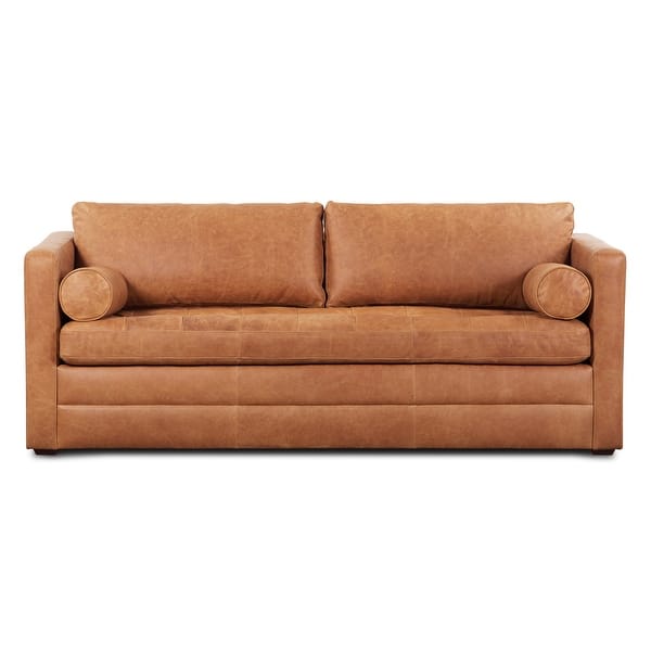 Poly and Bark Napa 82" Leather Sleeper Sofa - On Sale - Bed Bath ...