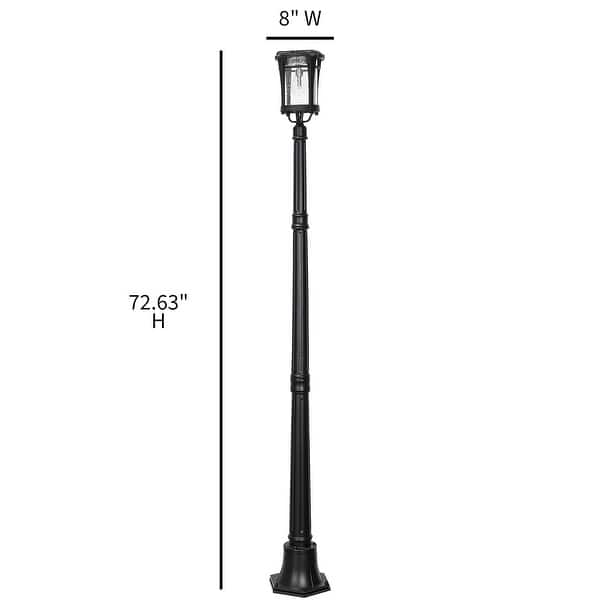 Aurora Bulb Black Modern Solar LED Post Light with EZ-Anchor and Pole ...