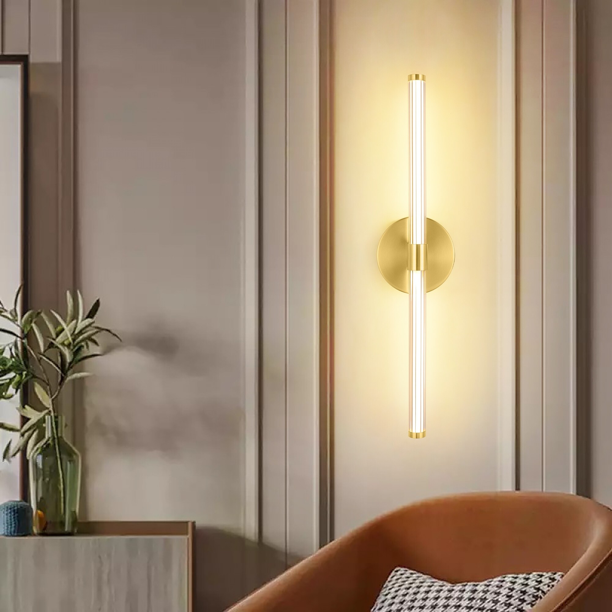 Bela Modern Glam Black Gold 3-Light Linear Wall Sconces Glass Bathroom ...