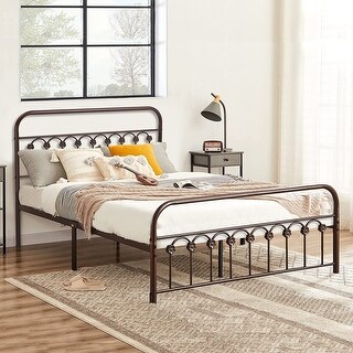 Modern Mental Platform Bed,Antique Purple - Bed Bath & Beyond - 33703359