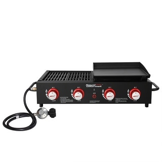 Royal Gourmet Grill & Griddle Combo, 4-Burner Portable Gas Grill ...