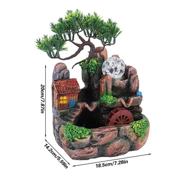 Tabletop Fountain Spinning Orb 3 Tier Desktop Fountain Waterfall with ...