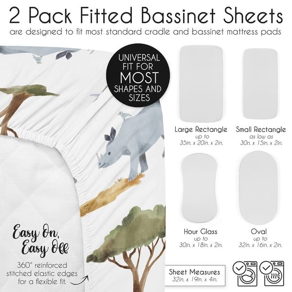 Sweet Jojo Designs Jungle Animals Boy Girl Gender Neutral 2 Pack Baby ...