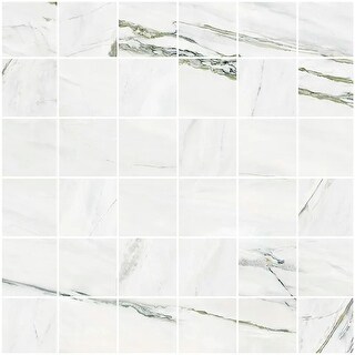 Apollo tile 12" x 12" Splendor Polished White Green Vein Porcelain Tile ...