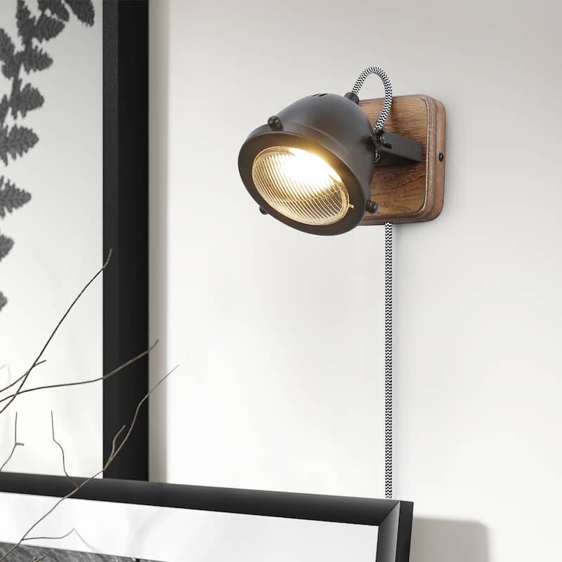 Industrial Black Vintage Wall Lamp Plug in Cord with Switch GU10 ...