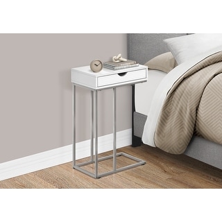 Accent Table, C-shaped, End, Side, Snack, Storage Drawer, Living Room ...