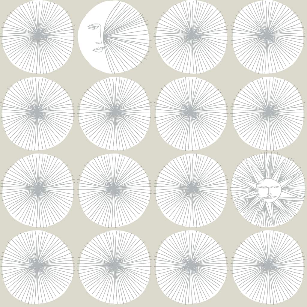 York Wallcoverings Grey Soho Starburst Peel and Stick Wallpaper ...