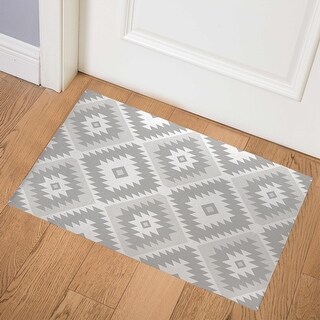 TANGIER KILIM GREY AND WHITE Doormat By Kavka Designs - Bed Bath ...
