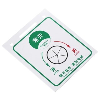 Valve Identifier Tag Gate Valve Status Normally Open Label, Green on ...