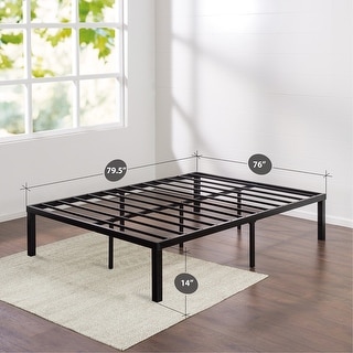 Porch & Den McAlpin 12-inch Heavy Duty Metal Platform Bed Frame Grey ...