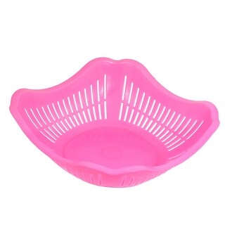 Unique Bargains Plastic Hot Pink Hollow Out Fruits Vegetable Basket ...