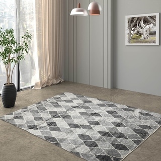 LoomBloom Contemporary Hand Knotted Gray 100% Wool Tribal Moroccan Rug ...