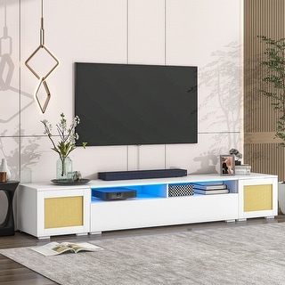 TV Console Table for TVs Up to 90",TV Stand with Color Changing LED ...