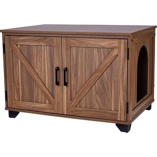 Arf Pets Wooden Cat Litter Box Enclosure, Large Hidden Litter Box with ...
