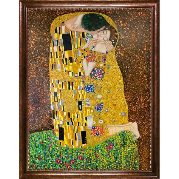 Gustav Klimt 'The Kiss' (Full view) Hand Painted Oil Reproduction - Bed ...