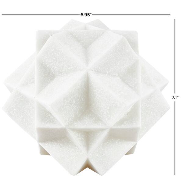 Polystone Geometric Dimensional Ball Sculpture with Speckled Texturing ...