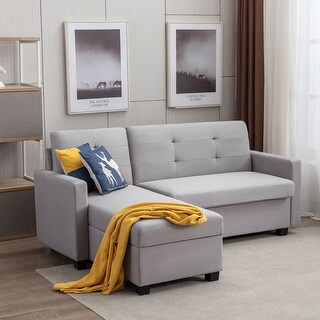 Sleeper Sofa Bed, Convertible Pull Out Couch w/Memory Foam Mattress ...