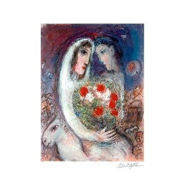 ''Marriage'' by Marc Chagall Romantic Art Print (24 x 18 in.) - Bed ...