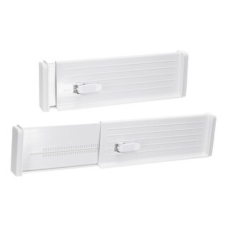 2 Pcs Plastic Drawer Dividers Organizer 11"-18" Adjustable Separators ...