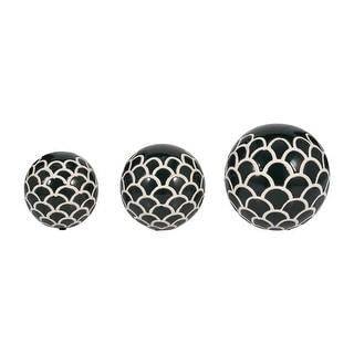 Sagebrook Home Ceramic Decorative Orbs Set - Enhance Your Space with ...