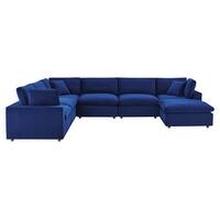 Commix Down Filled Overstuffed Velvet 7-Piece Sectional Sofa - On Sale ...