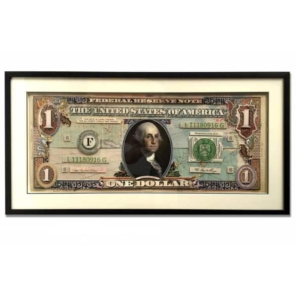 One dollar Collage Art with Black PS Frame - Bed Bath & Beyond - 37539787