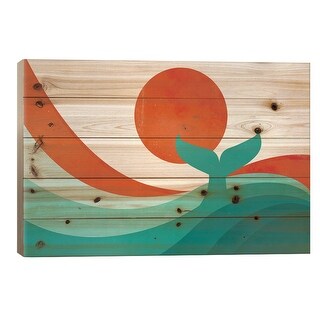 Wave (Day) Print On Wood by Jay Fleck - Multi-Color - Bed Bath & Beyond ...