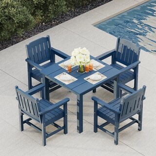 Fortune Candy 5-Piece Poly Lumber Patio Dining Set with 36.2" Table and ...