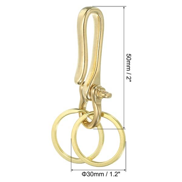 U Shape Hook Keychain, Solid Brass U Key Loop Hook Belt Clip Hooks ...