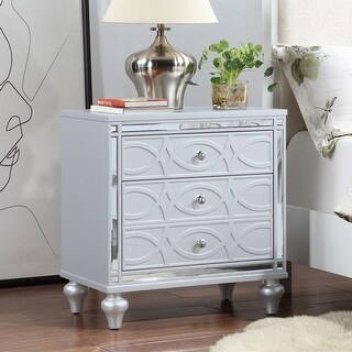 Nightstands with mirror frame accents, Bedside Table with two drawers ...