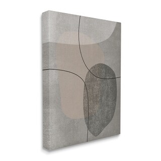 Stupell Grey Pebble Like Shapes with Abstract Pattern Canvas Wall Art ...