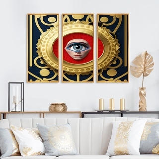 Designart "Radiant Eye Of The Beholder I" Modern Abstract Framed Canvas ...